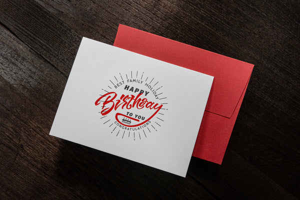 Letterpress & Thermography Birthday Card (Red) – PaperMoments